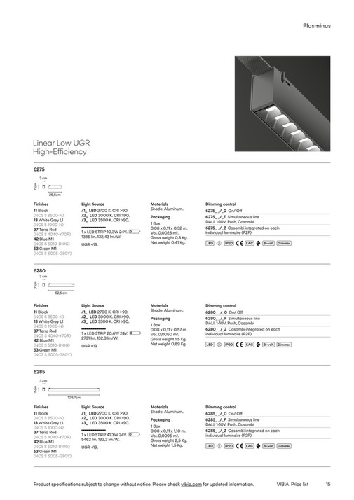 Vibia Lighting - Technical_Catalogue_Plusminus_EN - Page 14-15